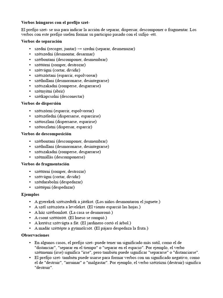 Verbos Con Szet | PDF