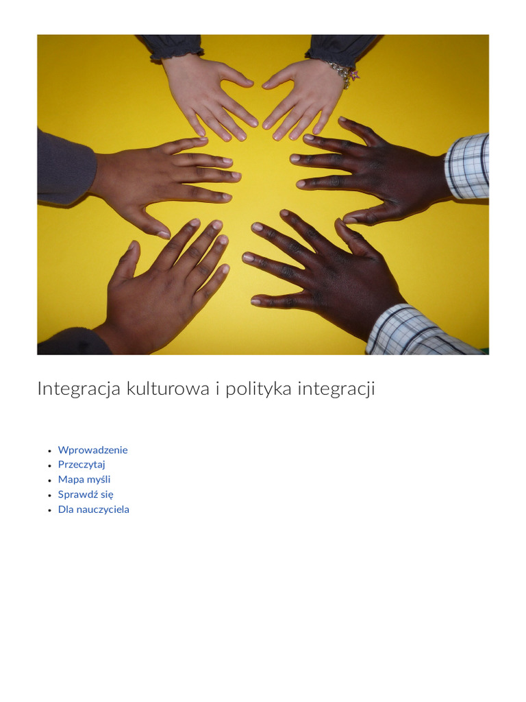 Integracja Kulturowa I Polityka Integracji | PDF