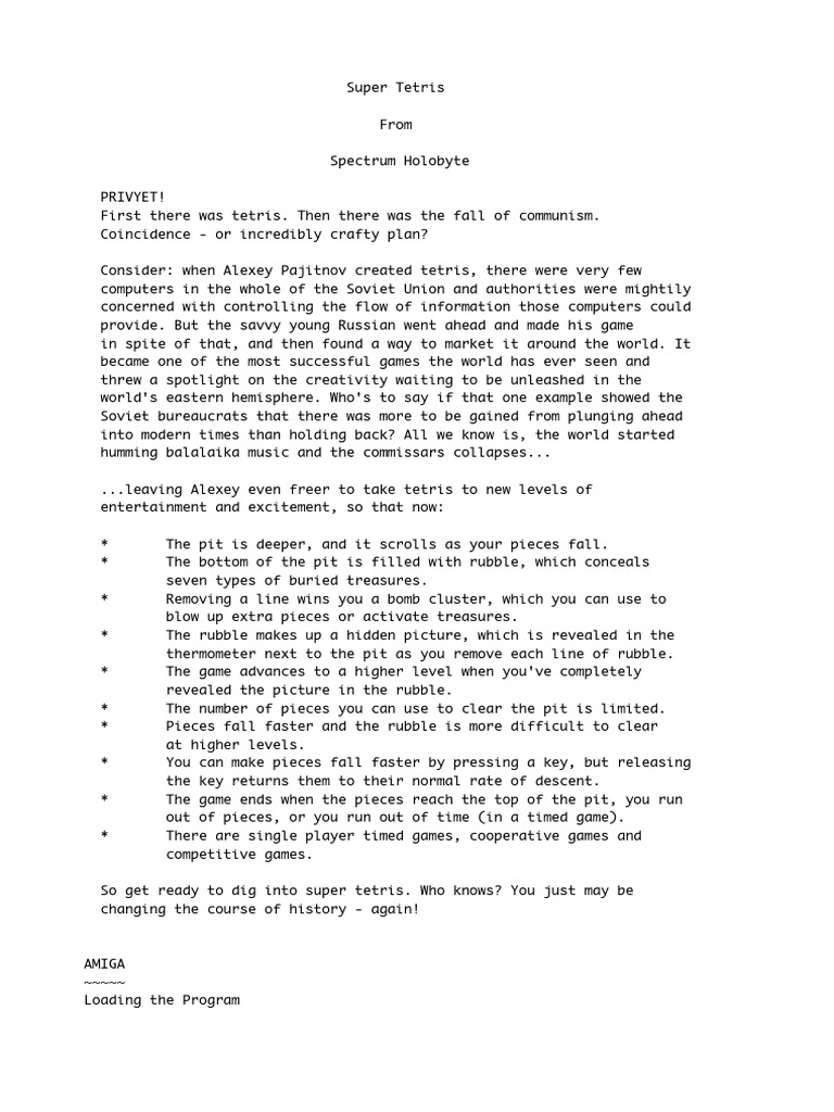 Super-Tetris Manual DOS en | PDF | Computing | Computer Hardware