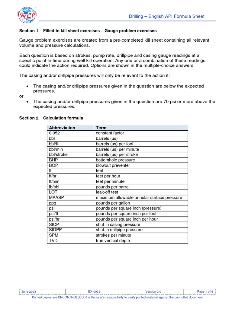 Drilling Formula Reference Guide | PDF