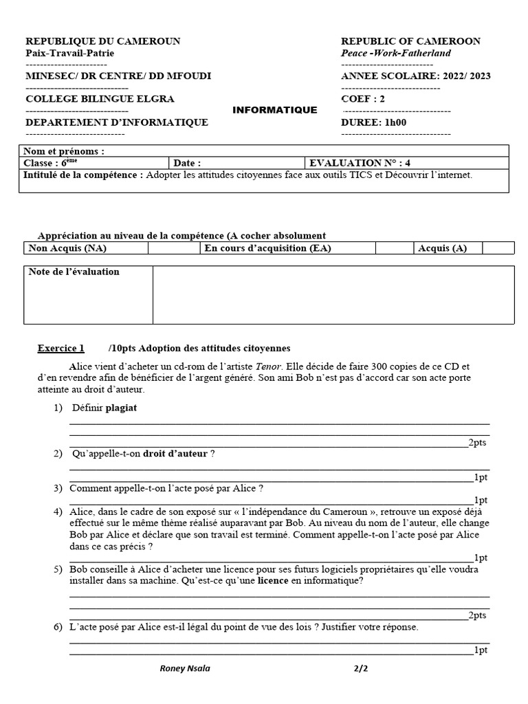 Epreuv Info S4 6e 2023 | PDF | Technologie et ingénierie