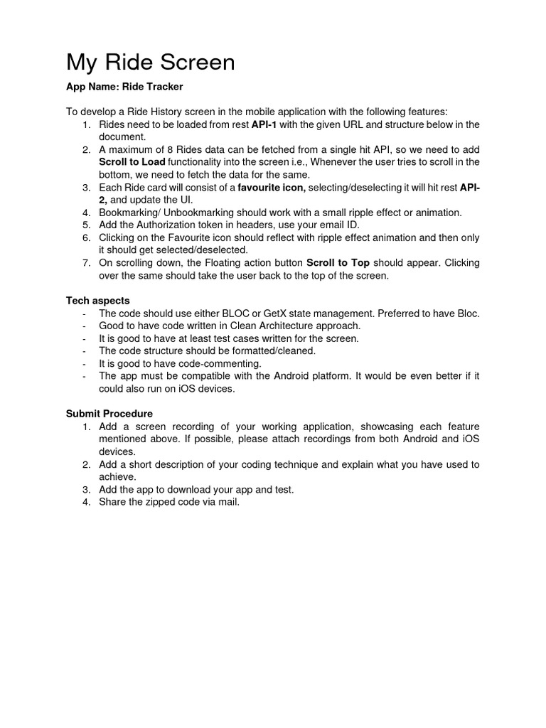 EMotorad - Flutter Intern Assignment | PDF