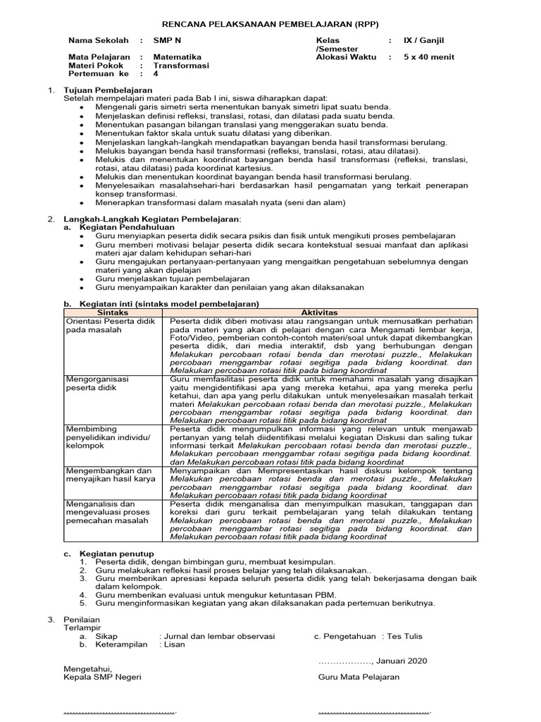 RPP 3 Pertemuan Ke 4 | PDF | Karier & Perkembangan | Metode & Bahan Ajar