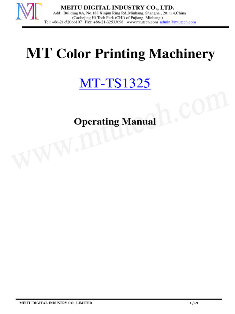 MT-TS1325 Printer Operating Manual | PDF | Printer (Computing) | Ac ...