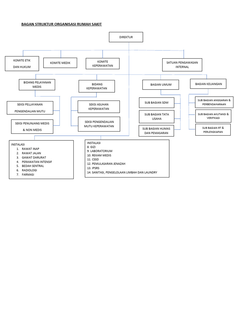 Denah Bagan Struktur Organisasi Rumah Sakit ... | PDF