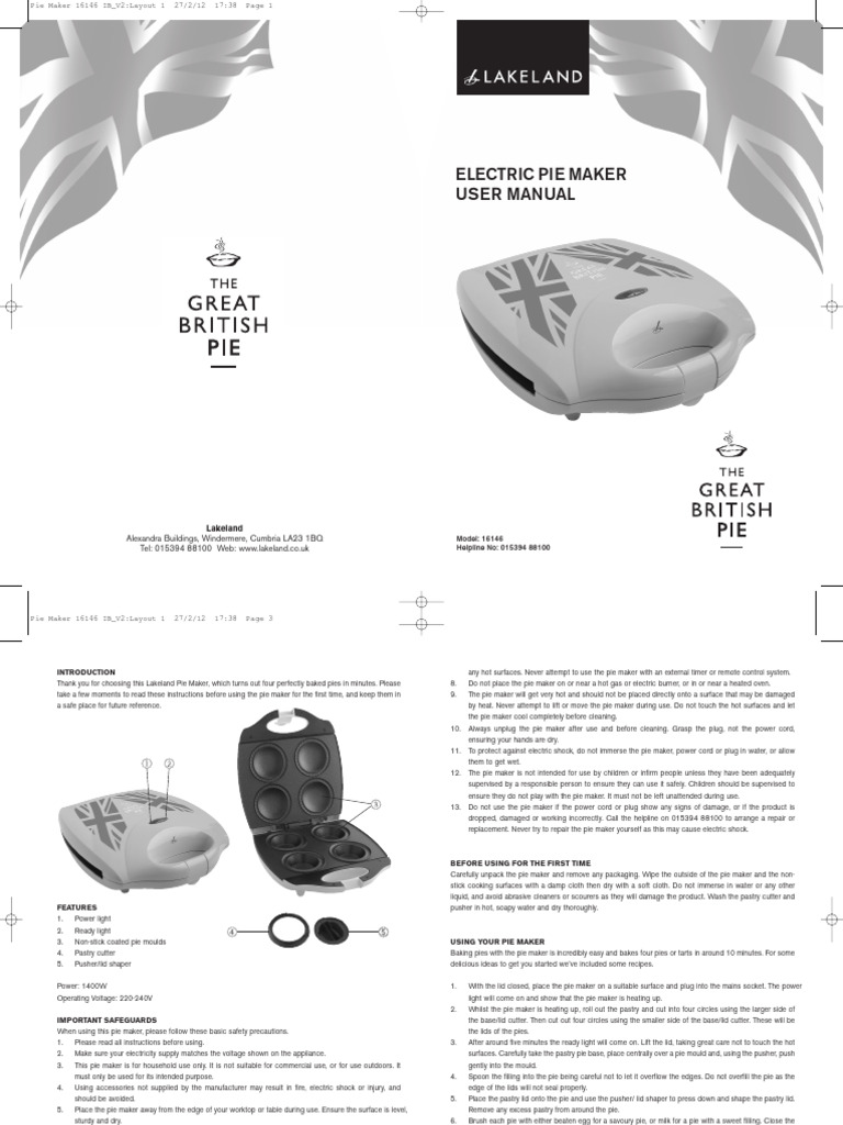 PieMaker Instructions 16146 | PDF