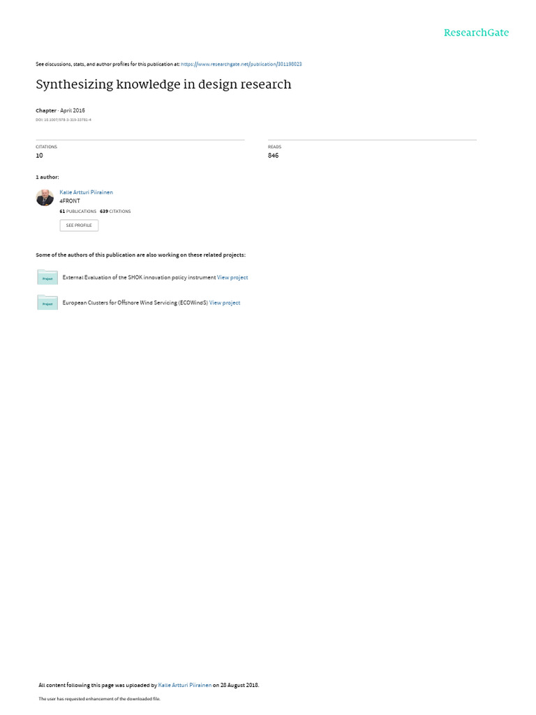 Synthesizing Knowledge in Design Research | PDF