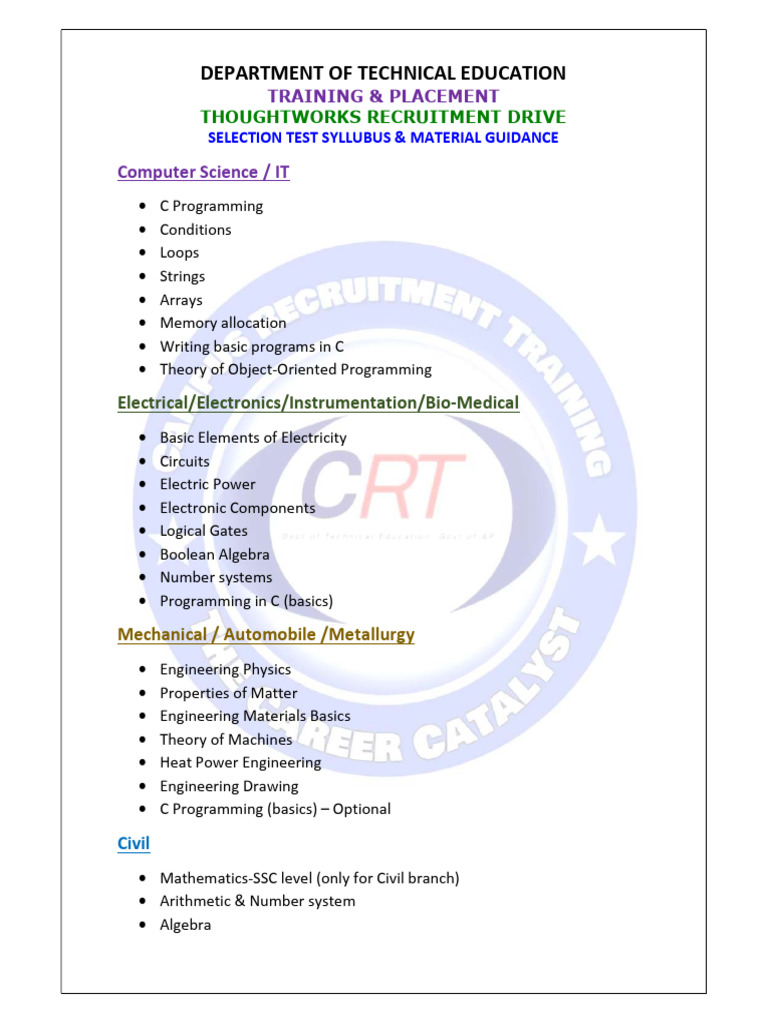 Thoughtworks CRT 1 | PDF