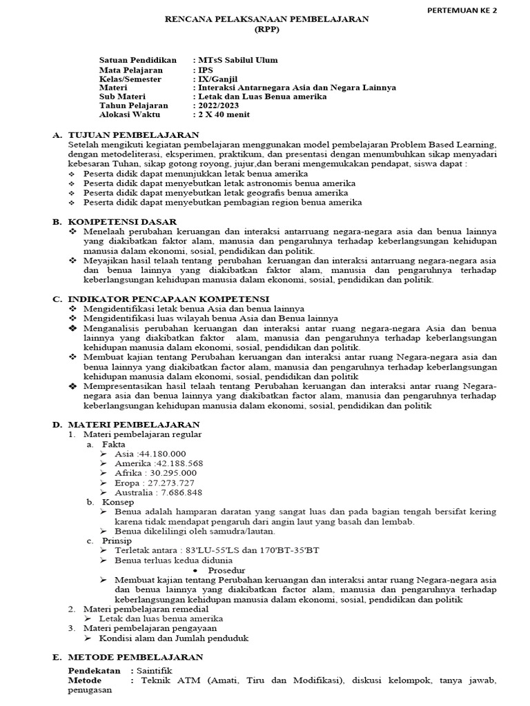 Pertemuan 2 RPP | PDF