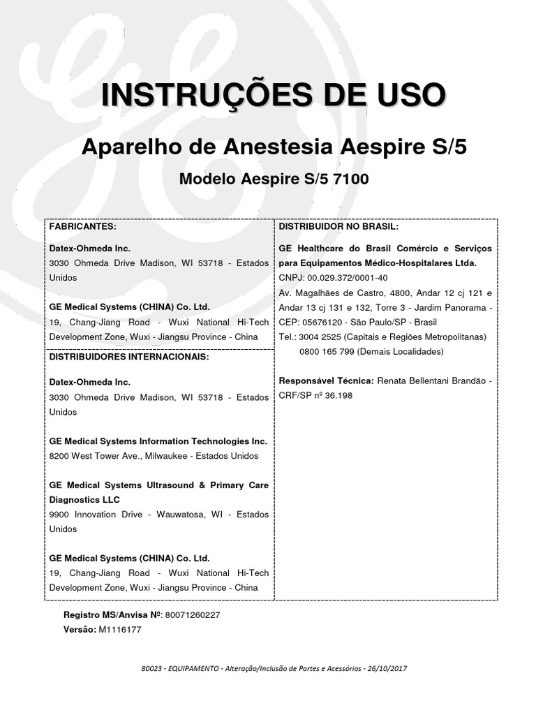 Manual do Aespire S/5 para Médicos | PDF
