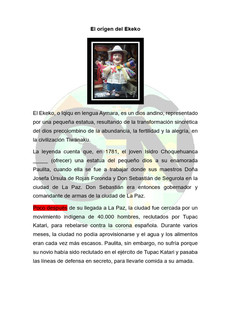 El Orígen Del Ekeko | PDF