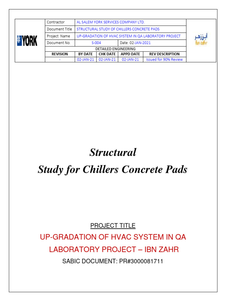 S-004-Structural Study Chillers Conc Pad | PDF