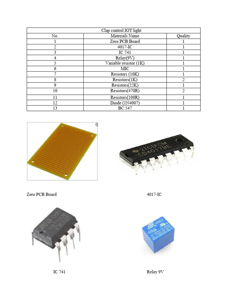 Clap Control IOT Light | PDF | Direct Current | Resistor