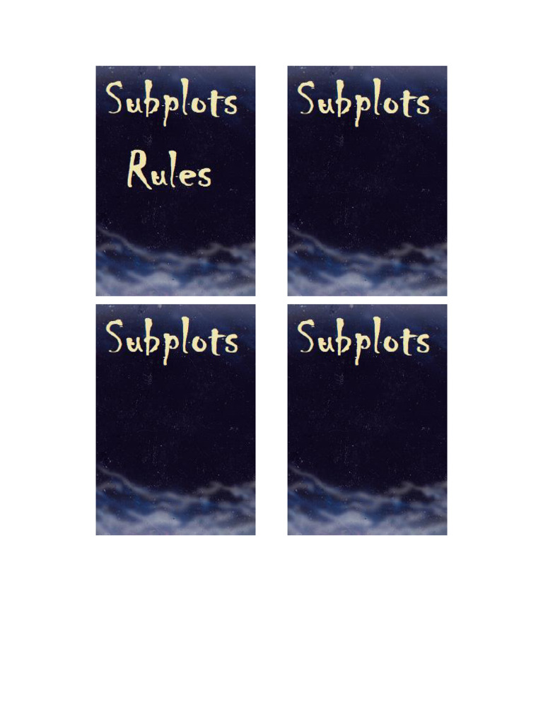 Subplots Card Backs | PDF Subplots Card Backs | PDF