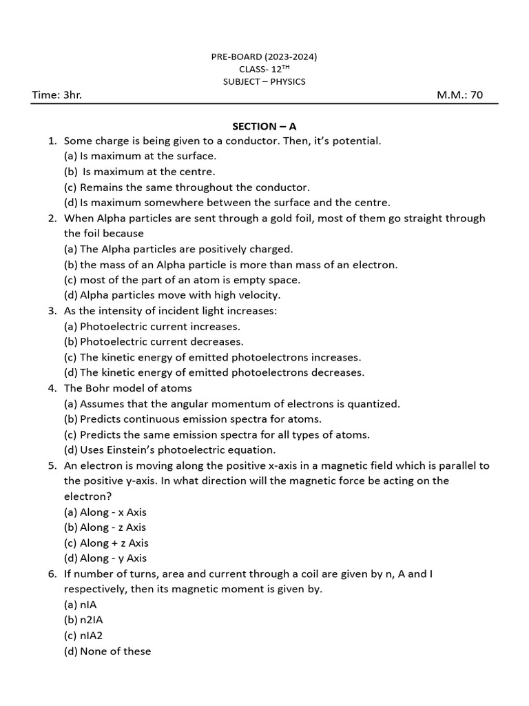+2 Physics QP | PDF | Photoelectric Effect | Electron