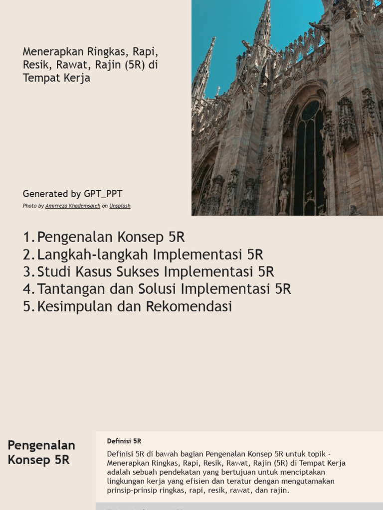 Menerapkan Ringkas, Rapi, Resik, Rawat, Rajin (5R) di Tempat Kerja | PDF