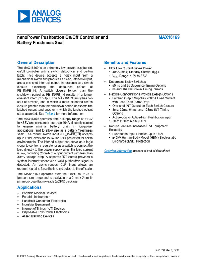 max16169 | PDF | Electrostatic Discharge | Switch