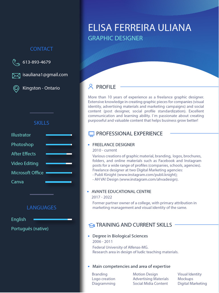 Elisa´s graphic designer resume | PDF
