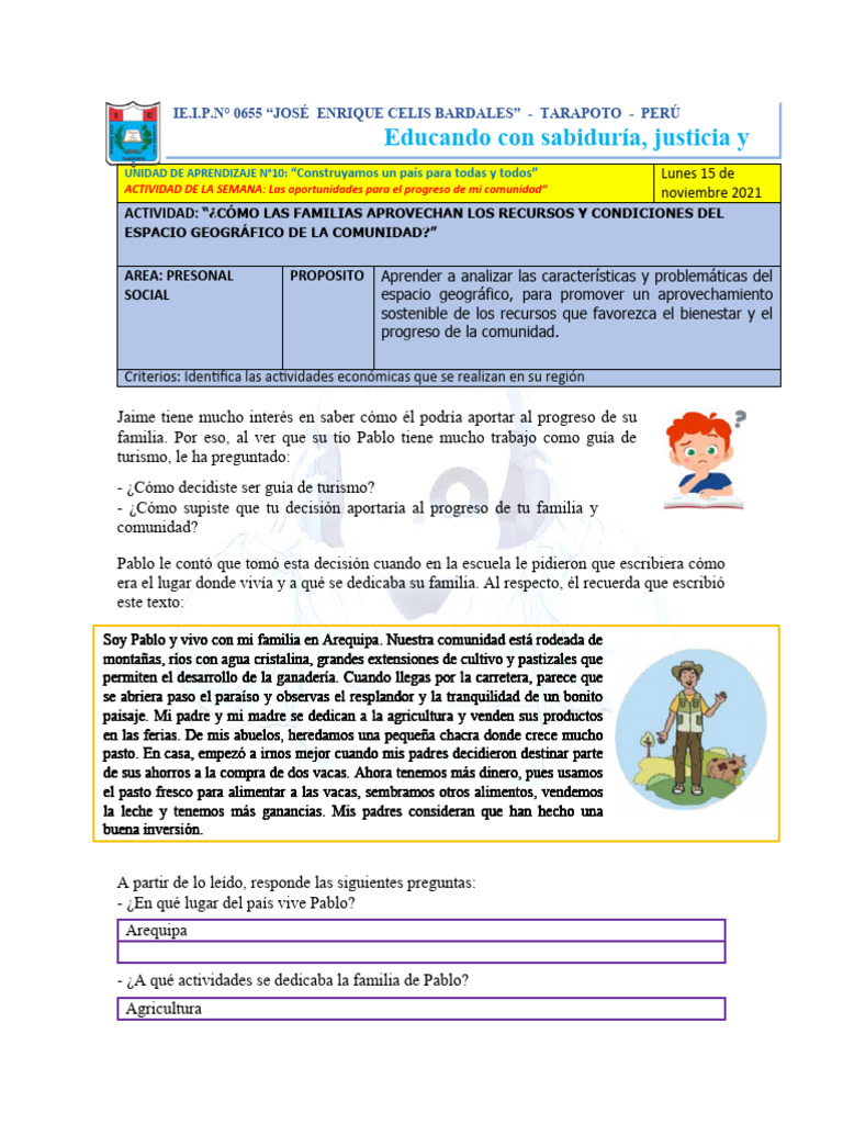 Progreso comunitario en Arequipa | PDF | Perú | Producto Interno Bruto