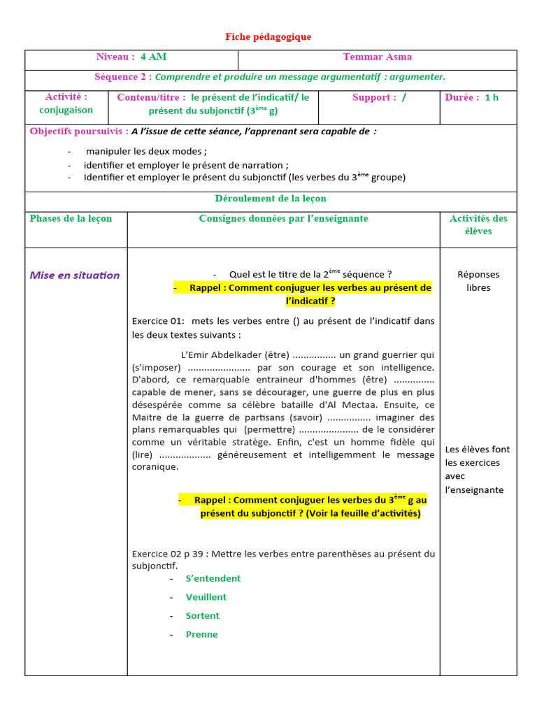 Séq 2 Conjugaison | PDF