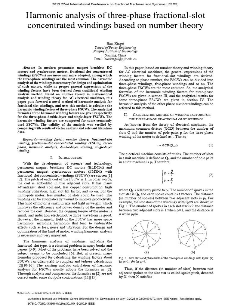 Harmonic Analysis of Three-Phase Fractional-Slot Concentrated Windings ... Harmonic Analysis of Three-Phase Fractional-Slot Concentrated Windings ...