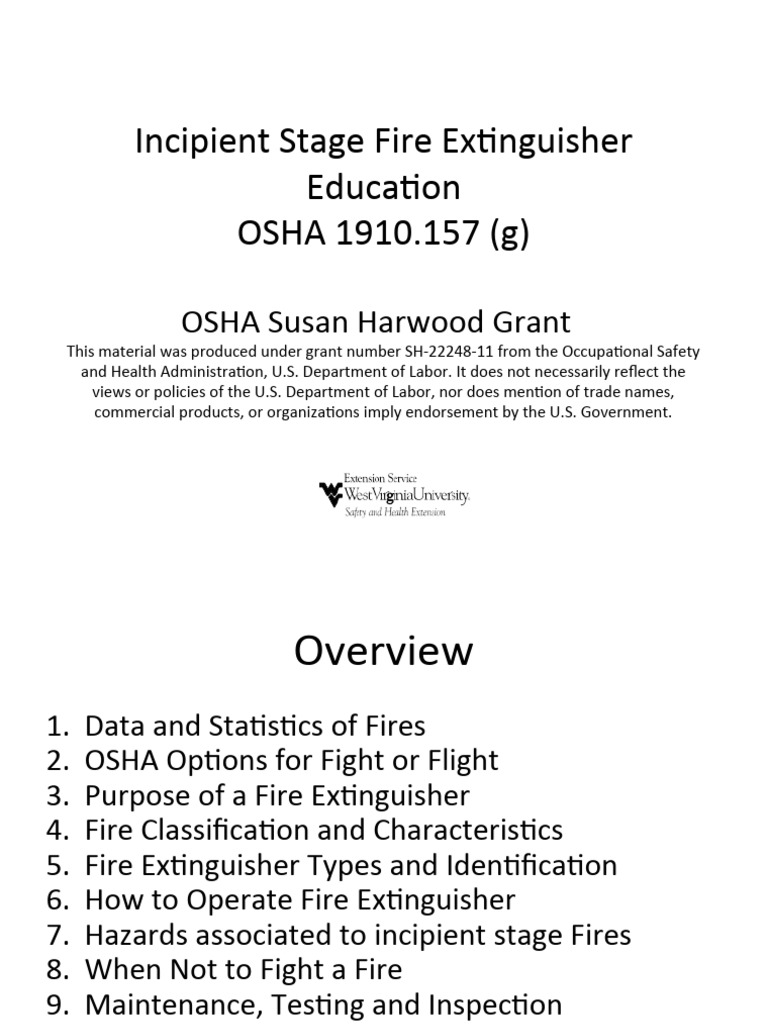 Incipient Stage Fire Extinguisher Guide | PDF | Fires | Combustion