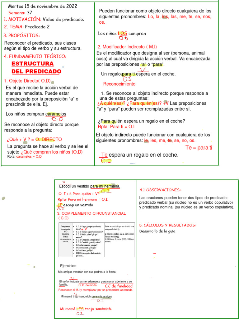 Estructura del Predicado | PDF | Predicado (Gramática) | Verbo