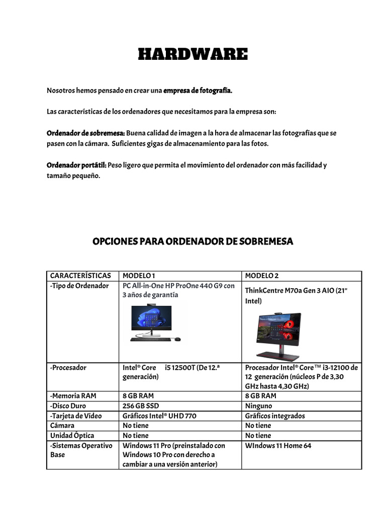 Actividad 5 TDA - Hardware | PDF | Microprocesador | Computadora de escritorio