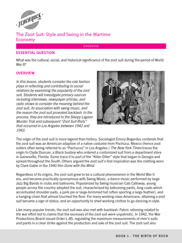 The Zoot Suit: Style and Swing in The Wartime Economy: Essential ...