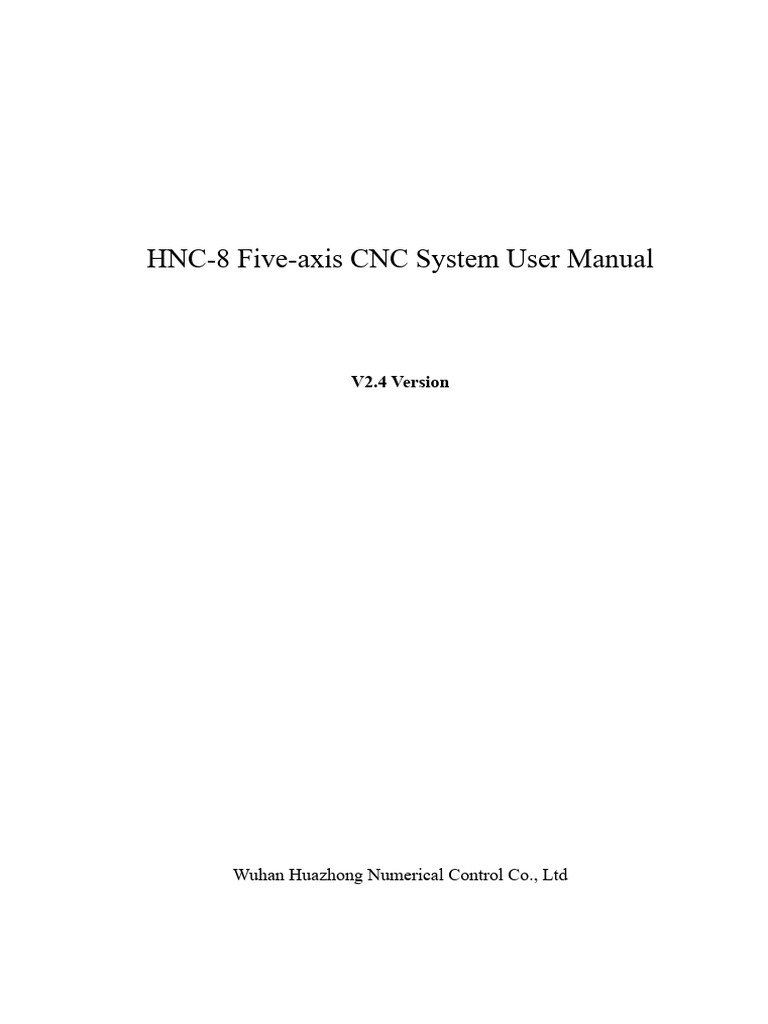 HNC8 5-Axis CNC-System User Manual | PDF