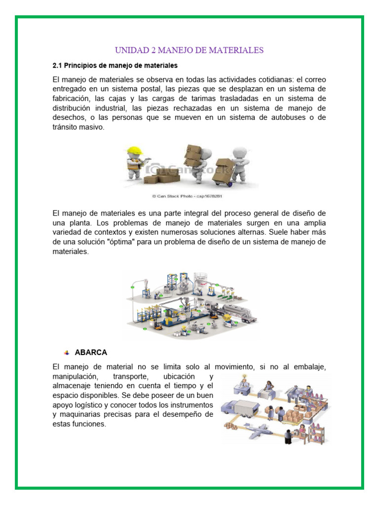 Unidad 2 Manejo de Materiales | Descargar gratis PDF | Almacén | Grúa ...