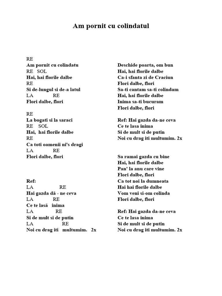 Am Pornit Cu Colindatul | PDF