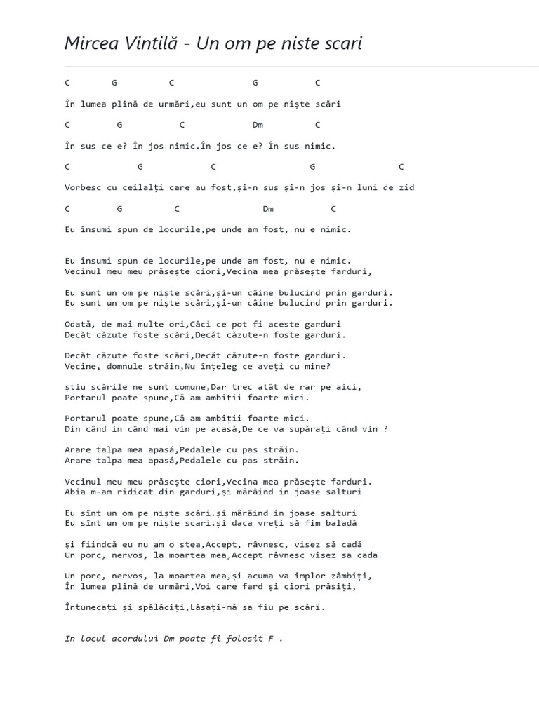Om Pe Niste Scari | PDF