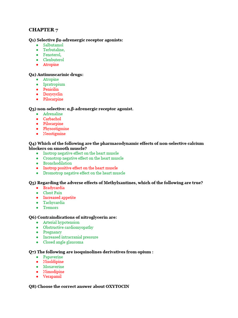 Pharmacology Test #2 Qs___FOR SERIA A | PDF