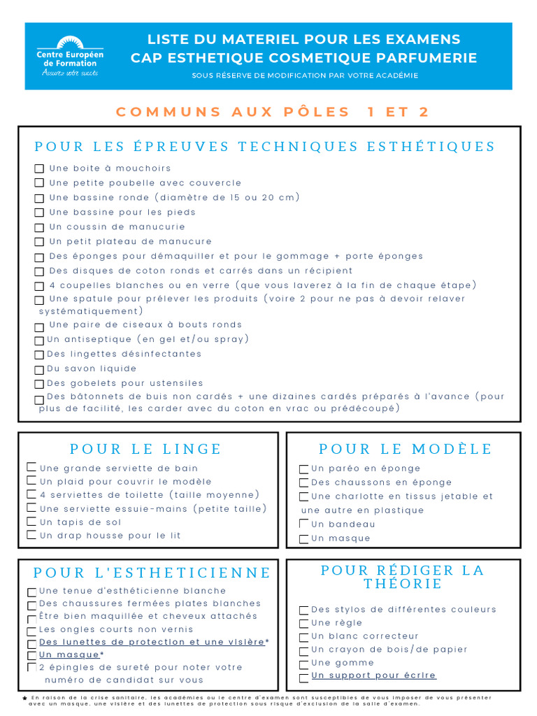 Cap Ecp - Liste Materiel 2021 | PDF