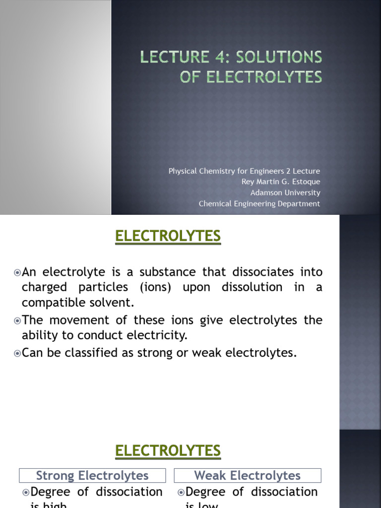 Module 4 | PDF | Electrolyte | Chemistry