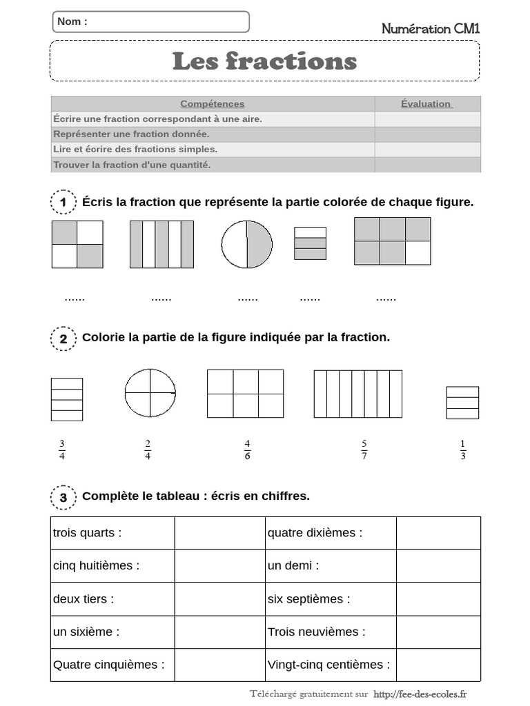 Fractions Simples Cm1 | PDF