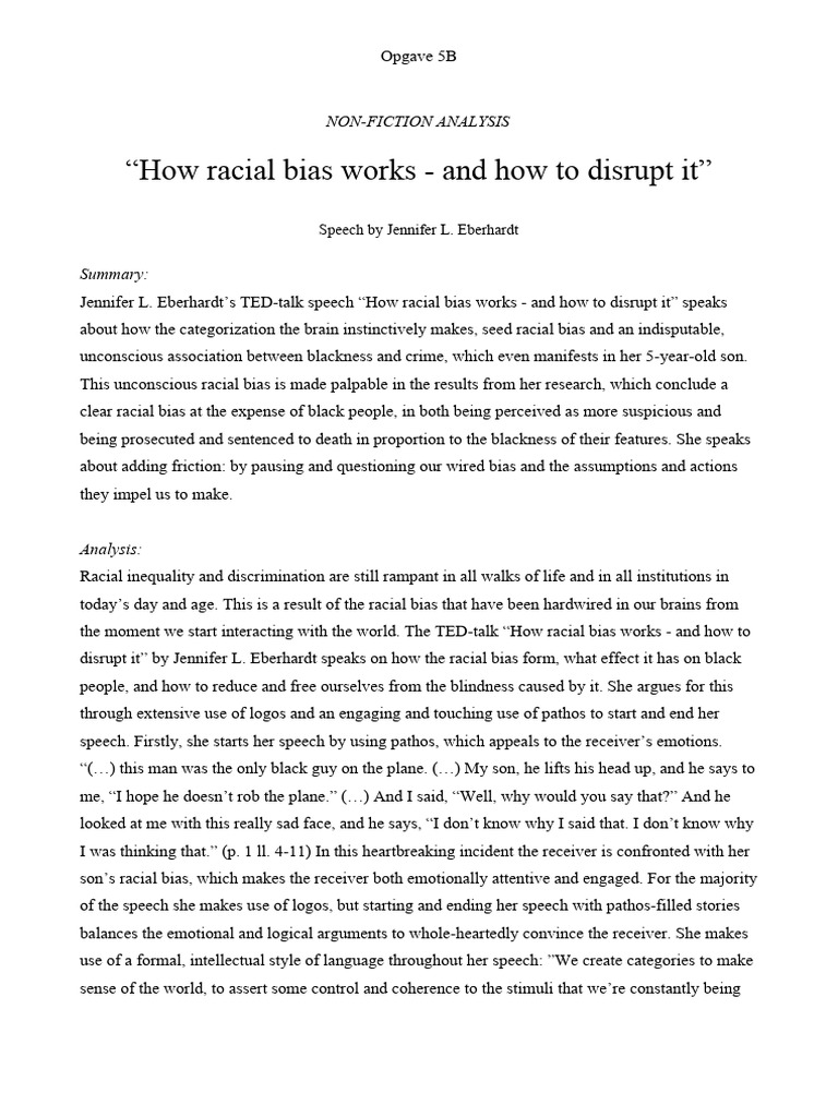 How Racial Bias Works - and How To Disrupt It Analysis | PDF | Racism ...