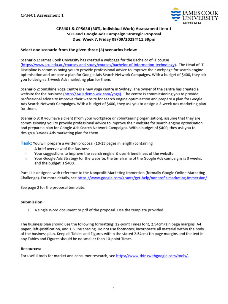 2023 - SP2 - CP3401 - CP5636-Assessment Item 1 | PDF | Websites ...