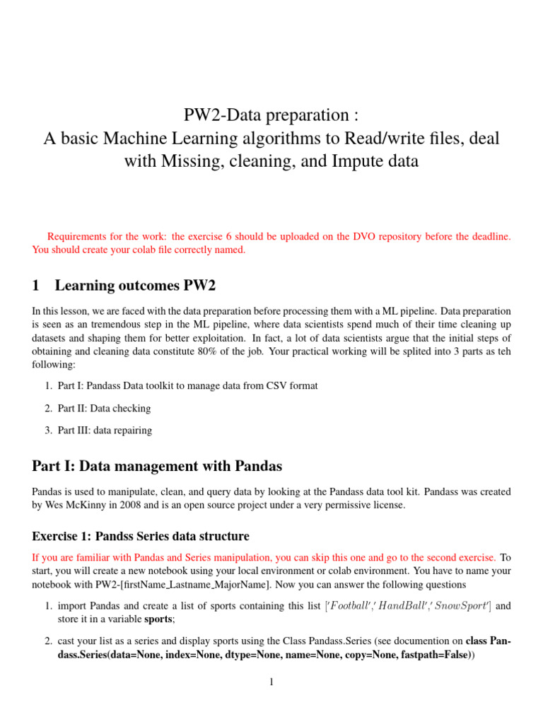 PW2 DataCleaning | Download Free PDF | Comma Separated Values | Parameter (Computer Programming)