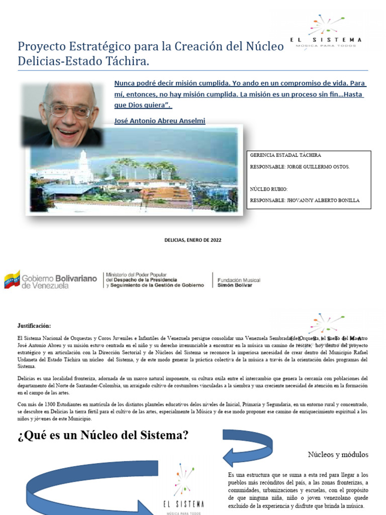 proyecto creación de nucleo delicias | PDF | Venezuela | Coro