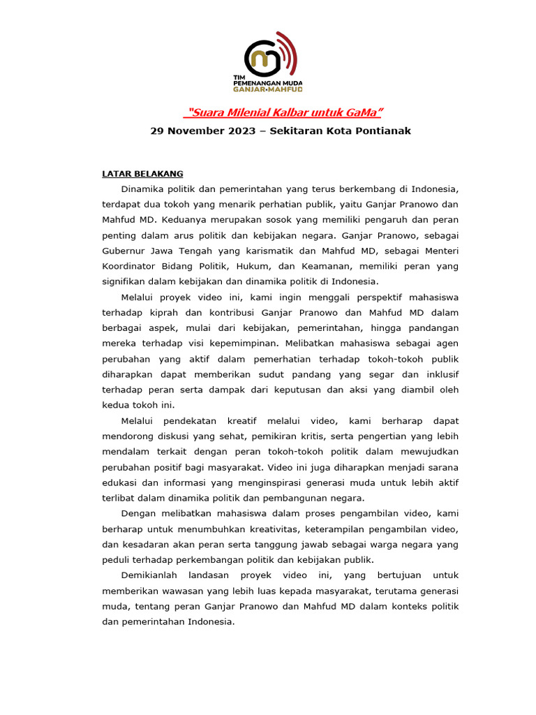 TOR Event & Project TPM (TAKE VIDEO) | PDF | Ilmu Sosial