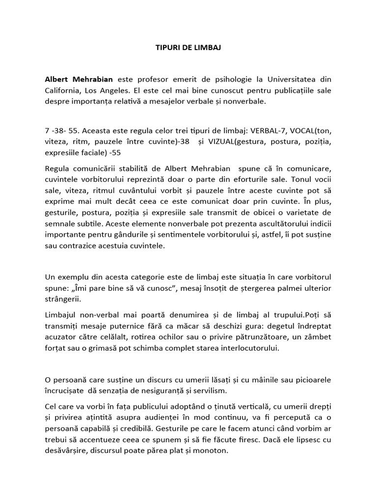 Tipuri de Limbaj | PDF