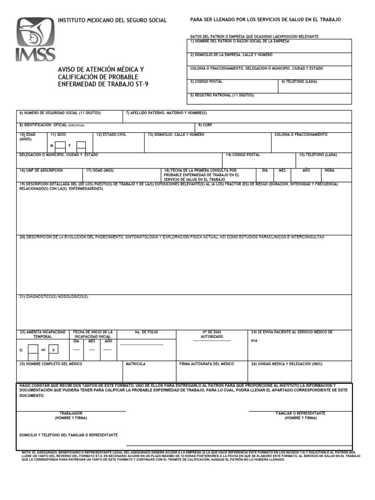 Formato ST 9 | PDF