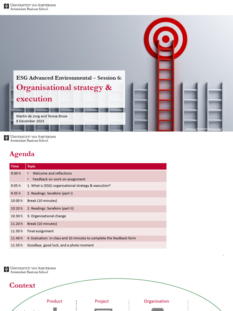 Lecture Slides - Week 6 - Organisational Strategy & Execution | PDF | Sustainability | Black Rock