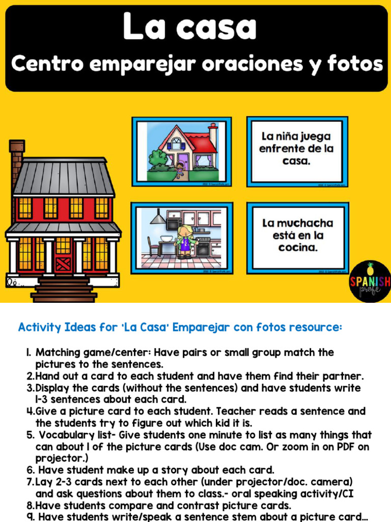 La Casa Activity Ideas for Spanish Learners | PDF
