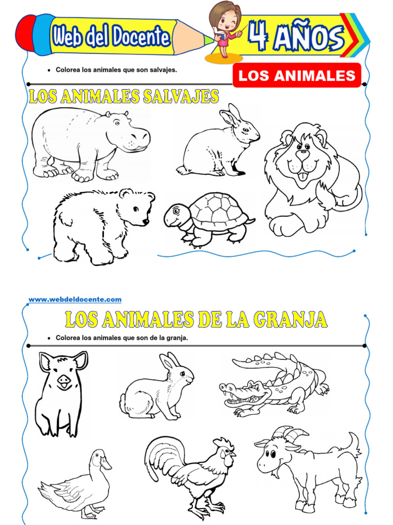 Los Animales para Niños de 4 Años | PDF