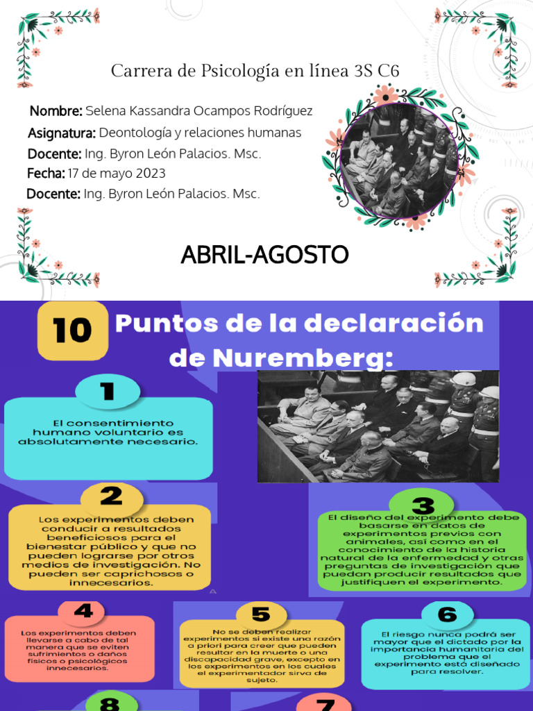 Código de Núremberg: Ética Médica | PDF