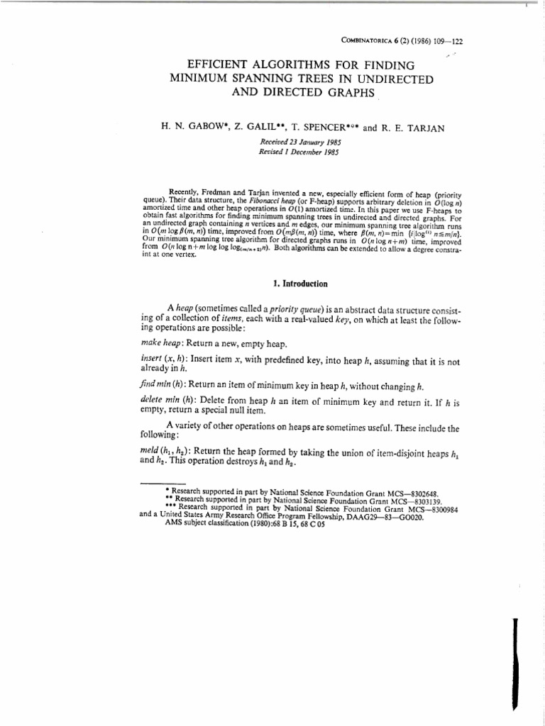 Efficient Algorithms For Finding Minimum Spanning Tree in Undirected and Directed Graphs | PDF