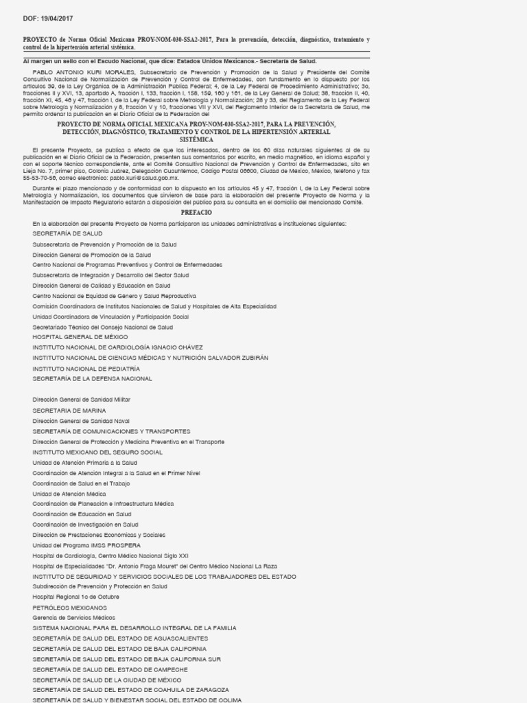 Nom 030 Proy 2017 | PDF